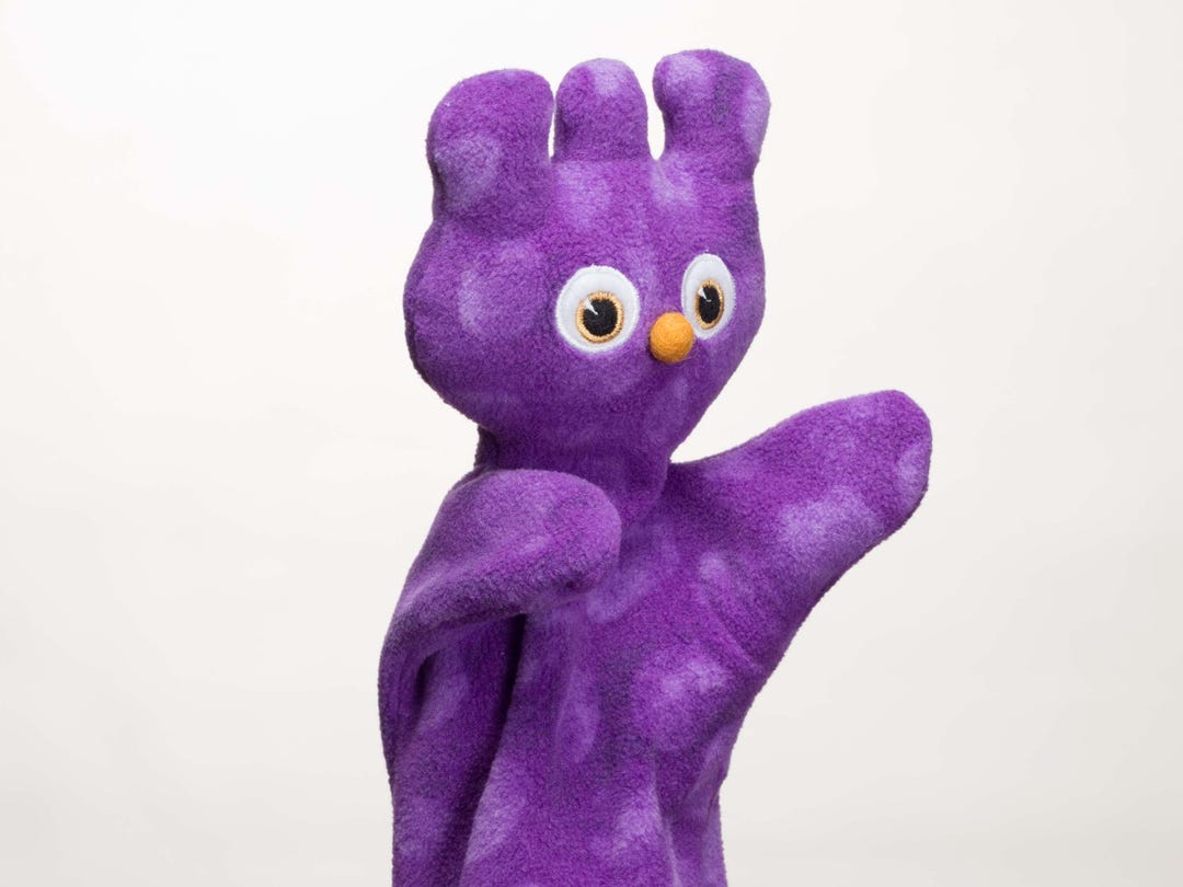 Hand Puppet - Brook Sprite - Wavy - Purple Polka Dot - Etsy