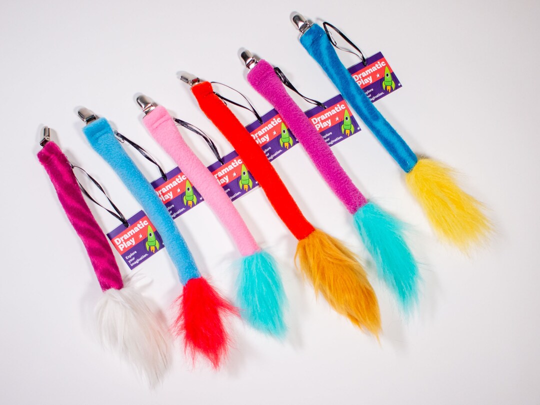 Short Clip on Tail Dramatic Play Colorful Tails Pretend - Etsy