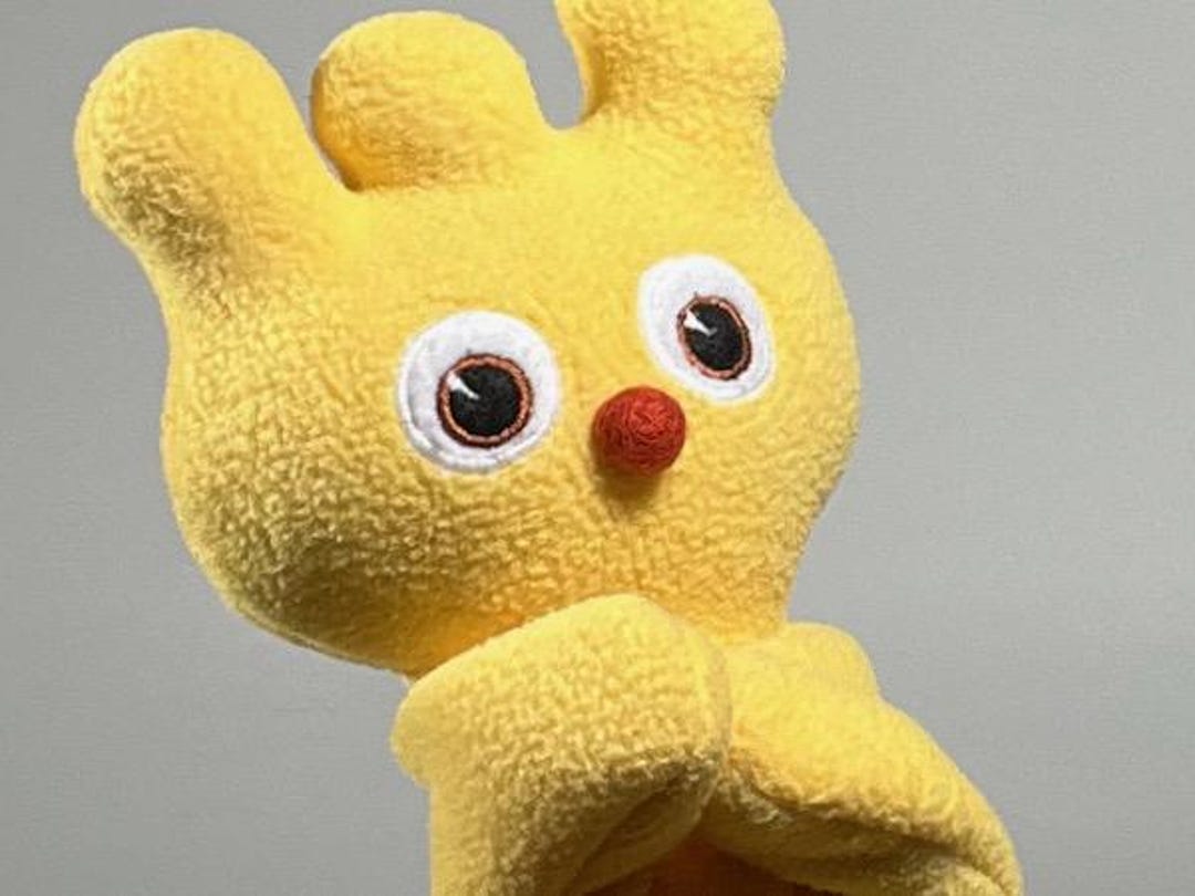 Glove Puppet Brook Sprite Wavy Yellow orange Nose - Etsy