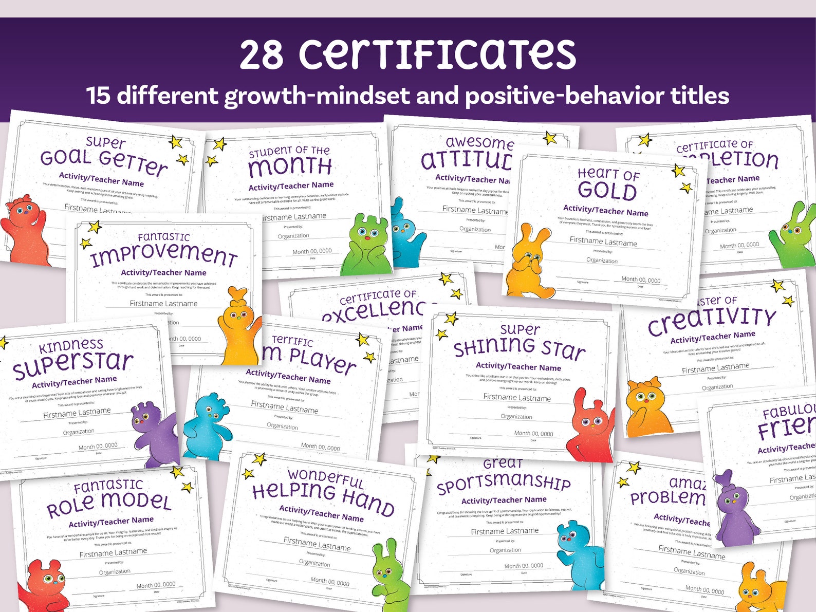 Positive Behavior Award Certificates (editable on PDF and Canva ...