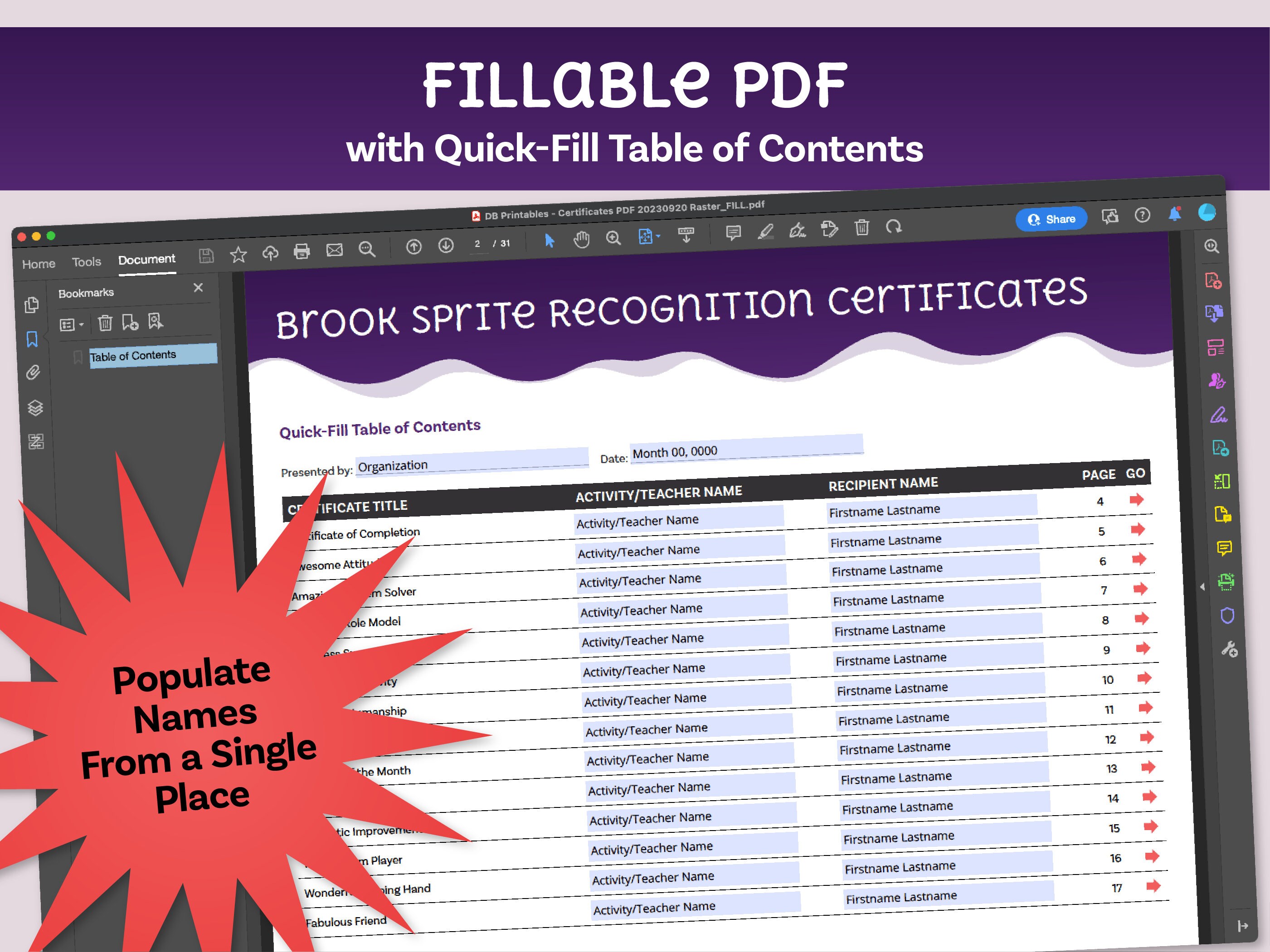 Positive Behavior Award Certificates (editable on PDF and Canva ...