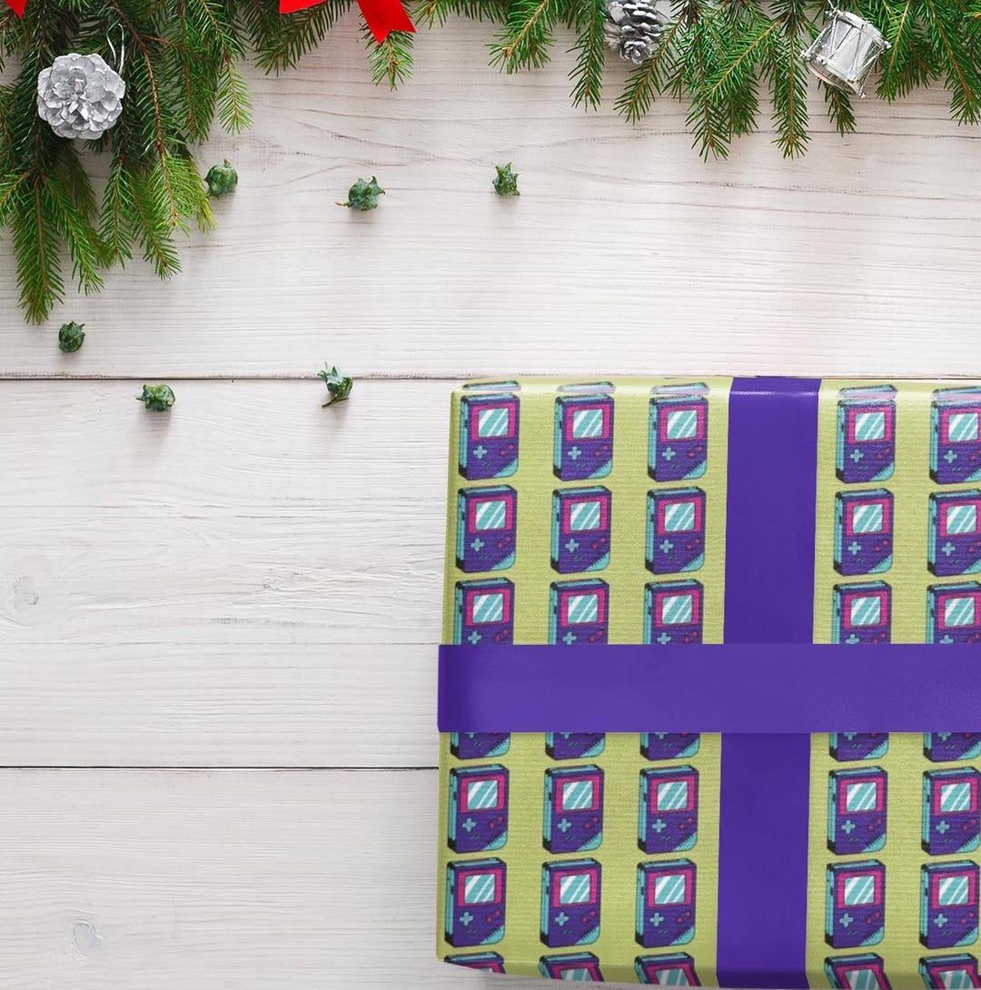 Wrapping Paper, Retro Gamer Design, Christmas Birthday Gifts, 1 Sheet ...