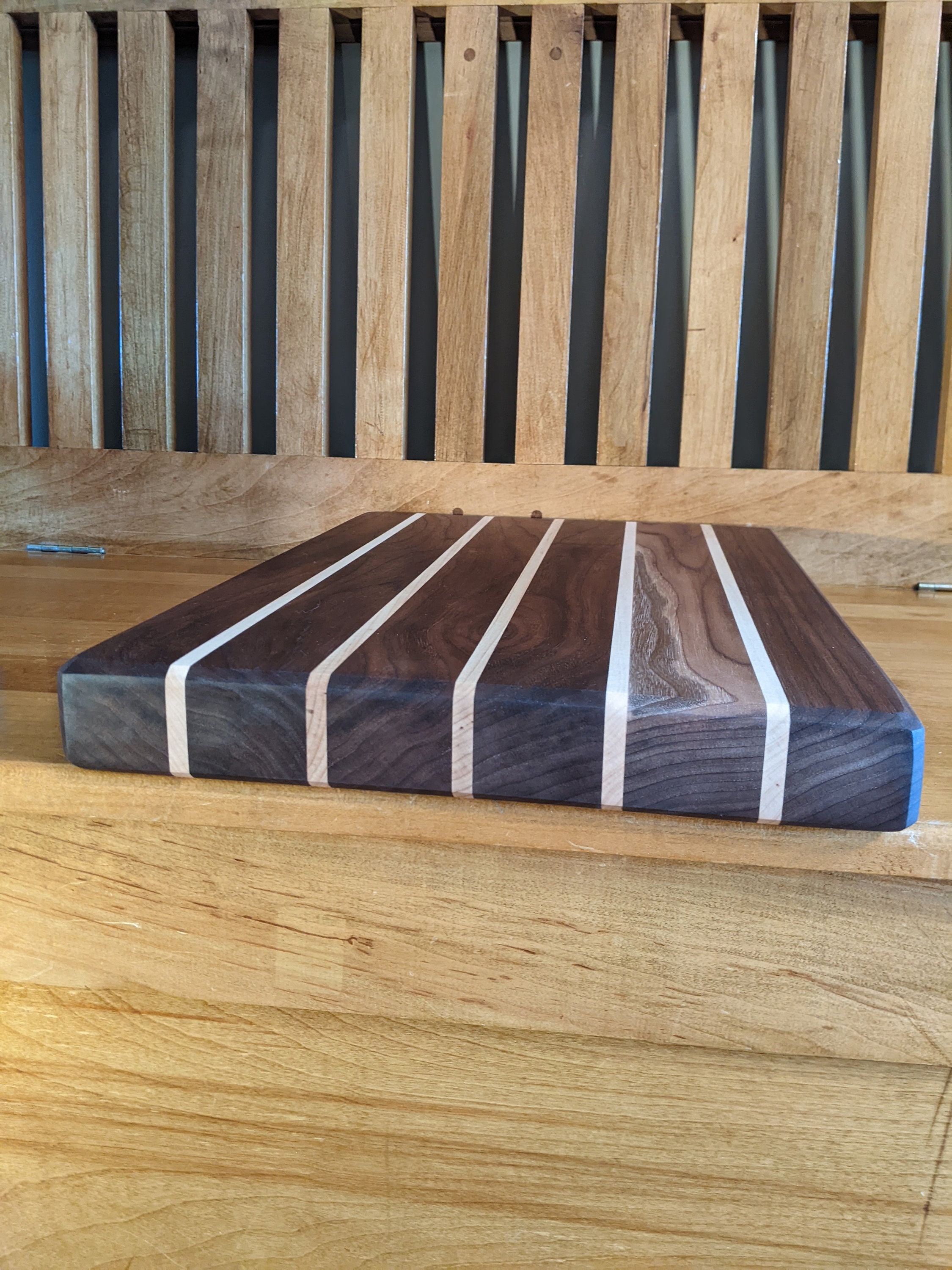 Walnut and Maple Solid Wood Cutting Board - Etsy