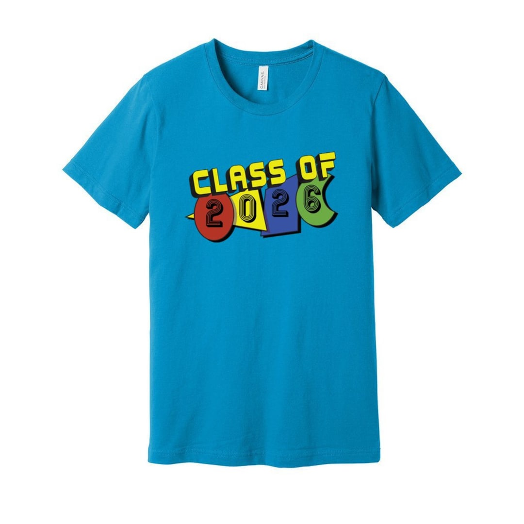 T-shirt, Class of 2026, 90's Vintage Style Bold Color Fun T-shirt, 2026 ...