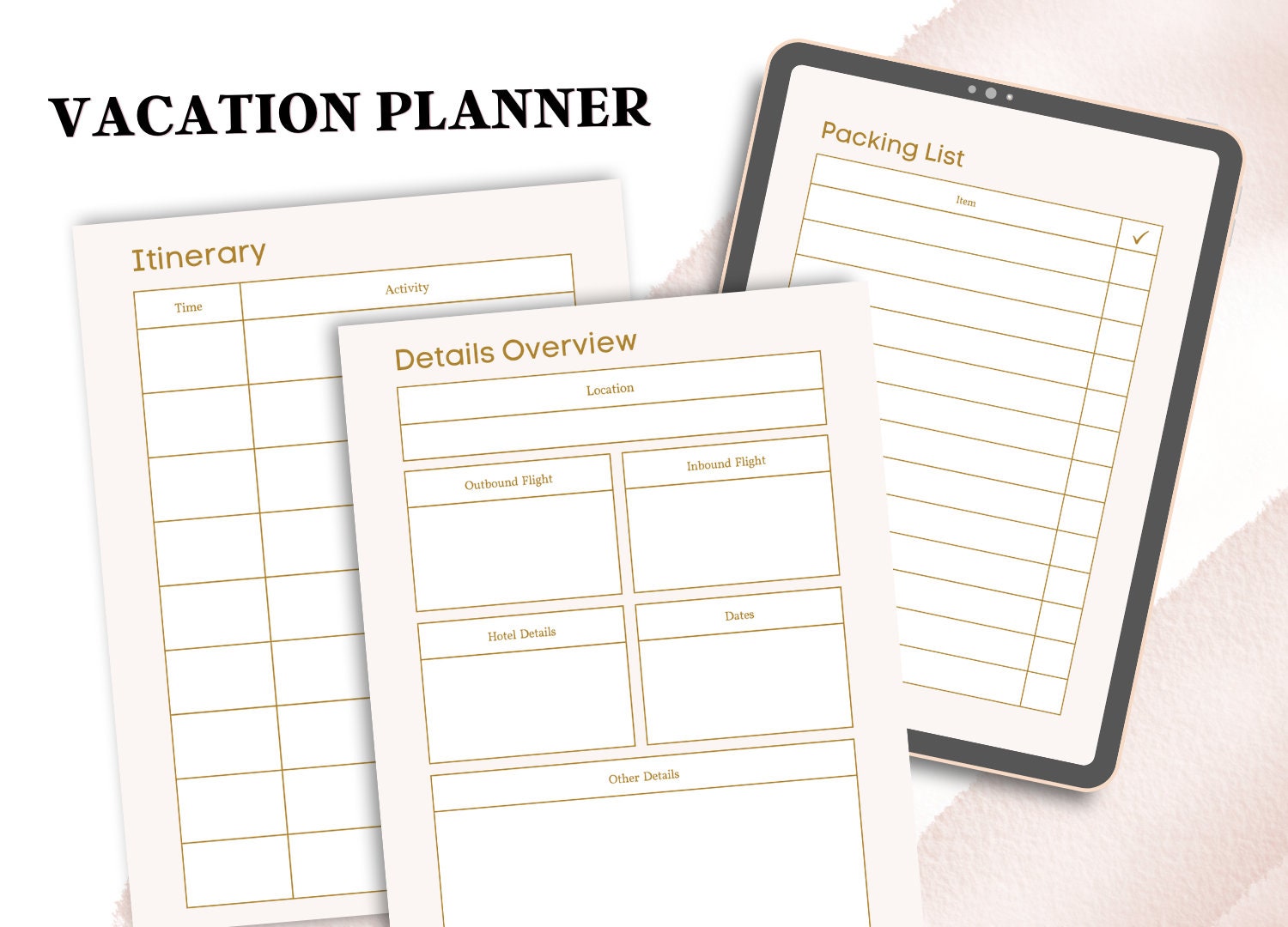 Printable Vacation Planner Trip Planner Travel Vacation Planner Travel ...