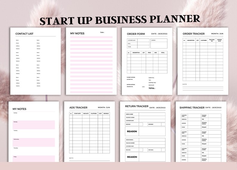 Printable Start up Planner, Printable Business Inserts, Business ...