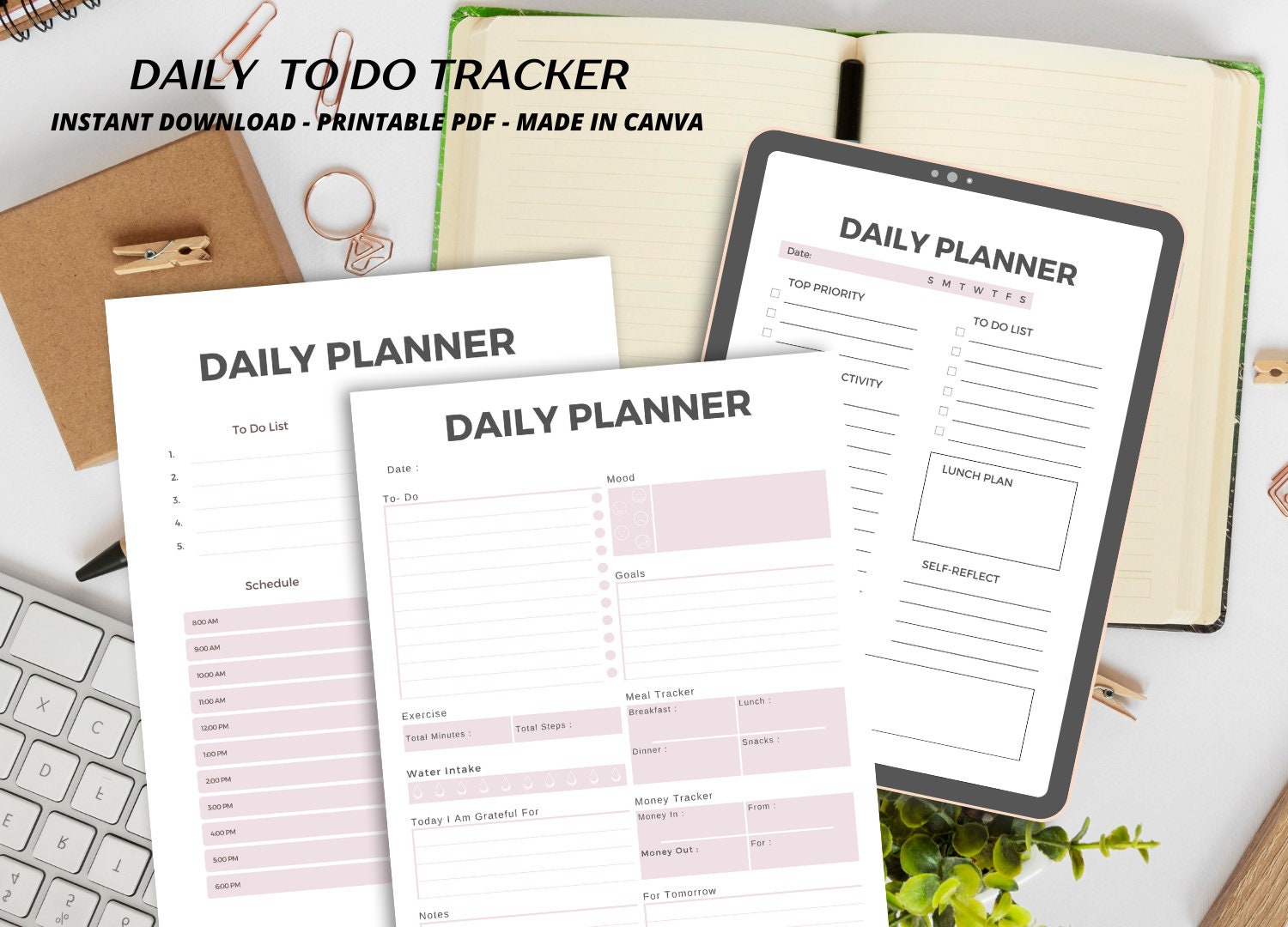 ADHD Planner Daily Activities Tracker, Fitness Tracker, Work Planner ...