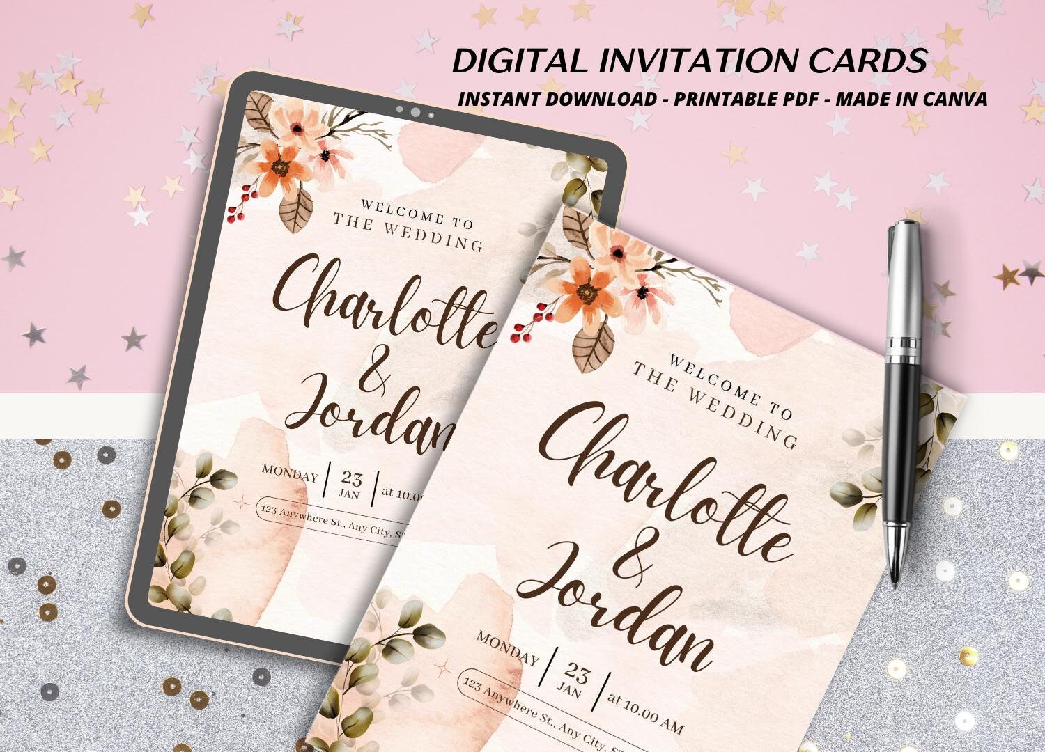 Beige Aesthetic Invitation Wedding Card.pdf, Minimalist Wedding ...