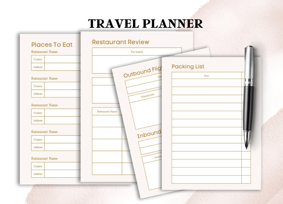 Printable Vacation Planner Trip Planner Travel Vacation Planner Travel ...