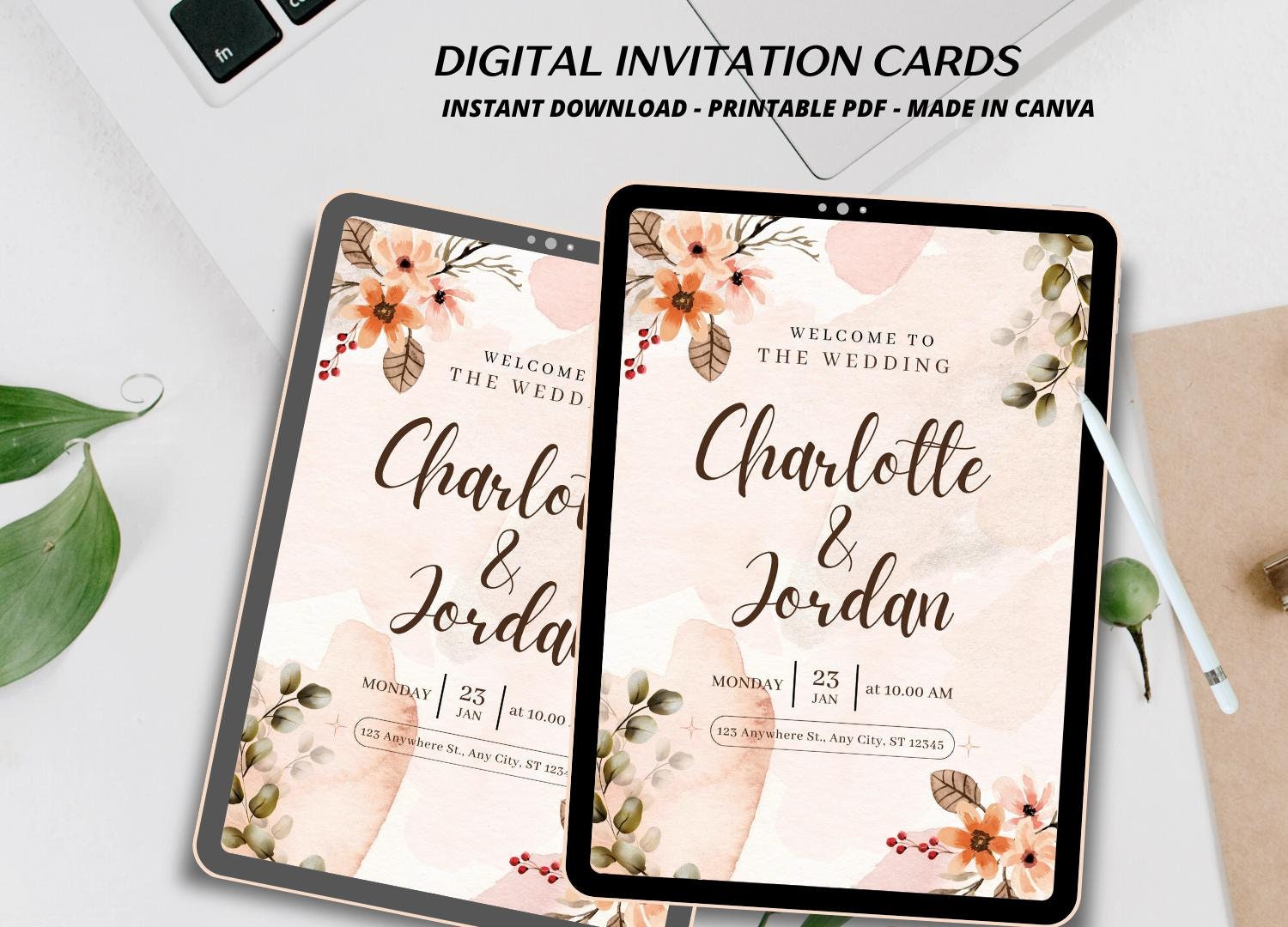 Beige Aesthetic Invitation Wedding Card.pdf, Minimalist Wedding ...