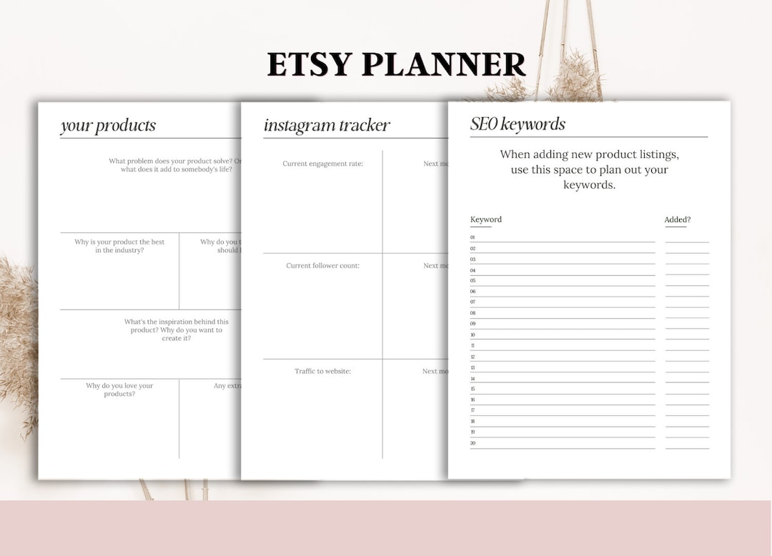 Etsy Shop Planner Printable Etsy Business Plan Etsy Seller Planner ...
