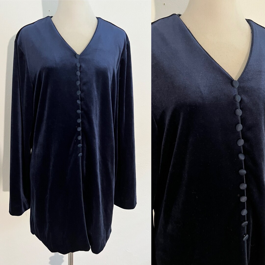 Blue Velvet Tunic Top - Etsy