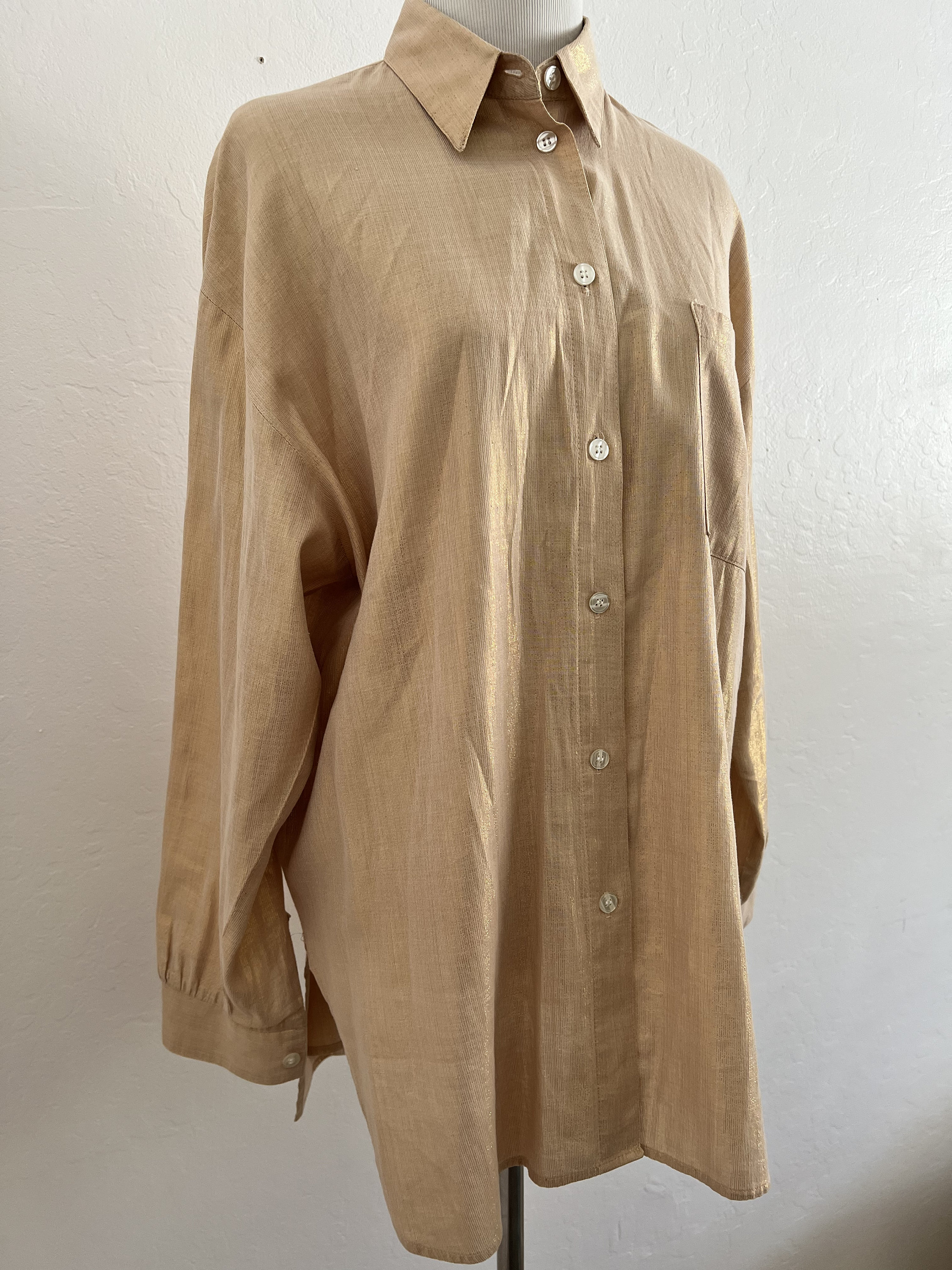 Gold Metallic Blouse - Etsy