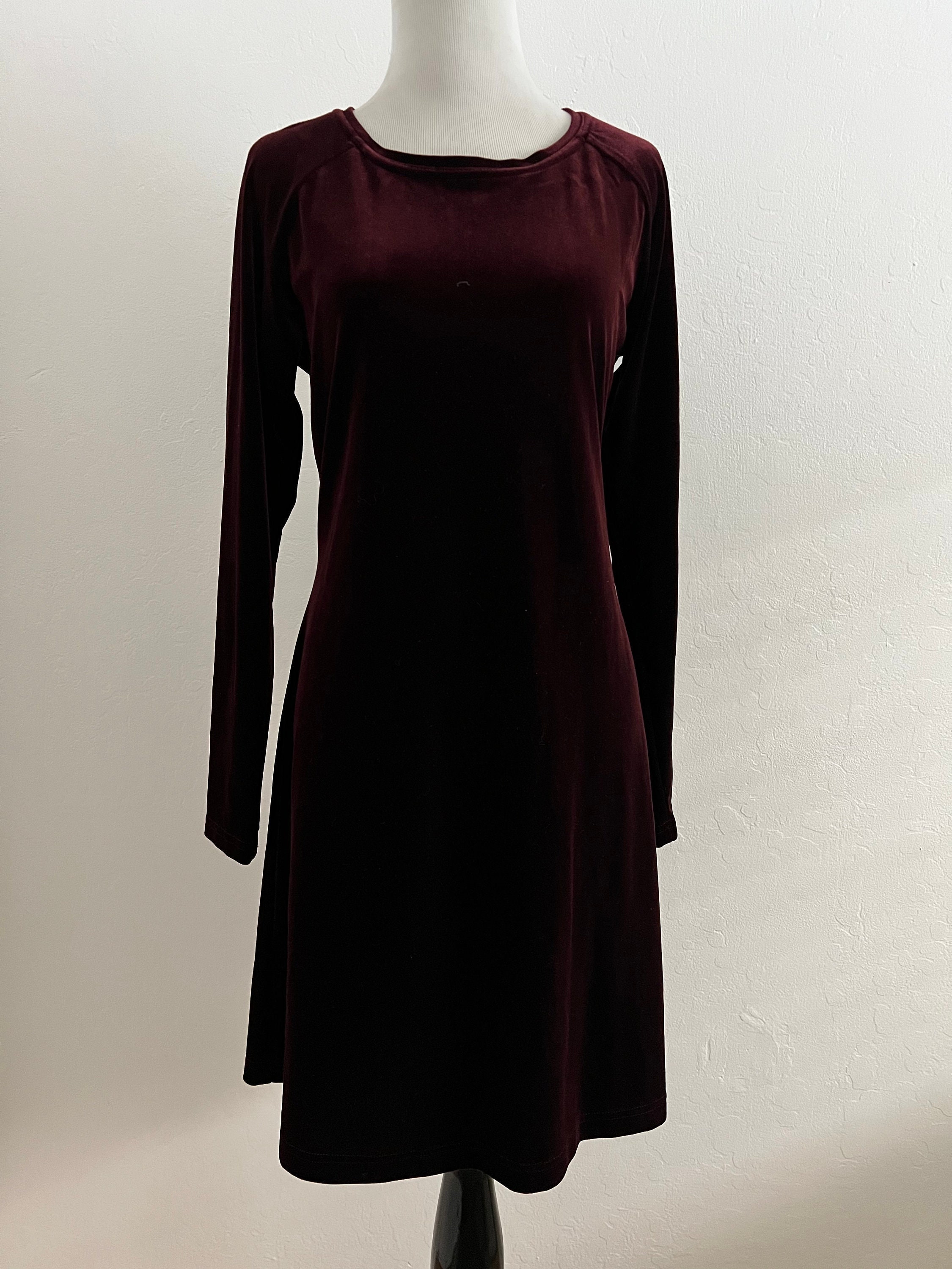 Burgundy Velvet Dress - Etsy