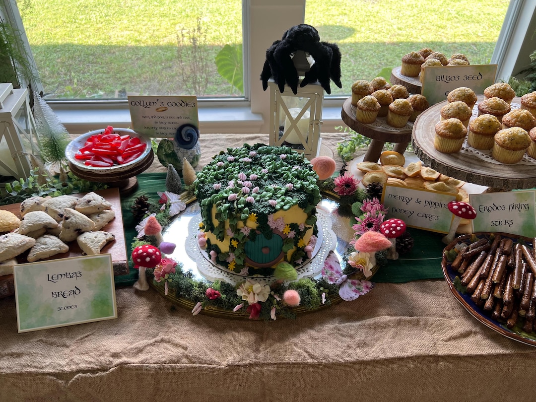 Hobbit-themed Baby Shower Food Table Cards, Set of 15, Gender-neutral ...