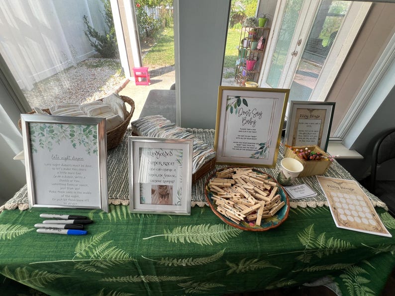 Late Night Diaper Poem, Boho Chic Greenery With Gold, Perfect for a ...