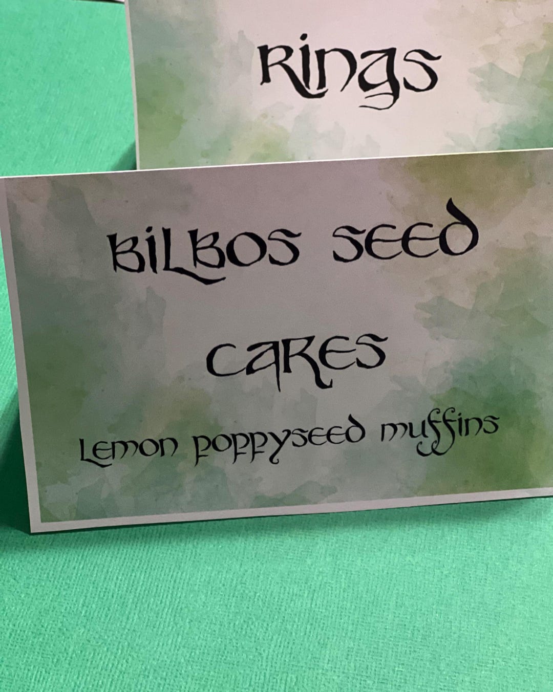 Hobbit-themed Tented Baby Shower Food Table Cards, Set of 15, Gender ...