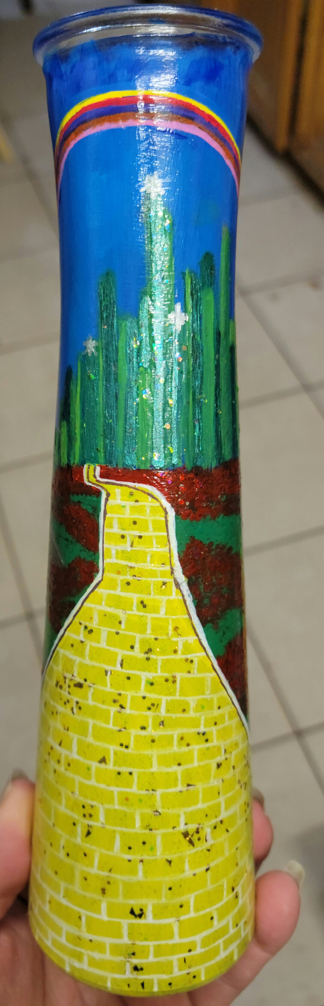 Wizard of Oz Hand Painted Glass Vase - Etsy