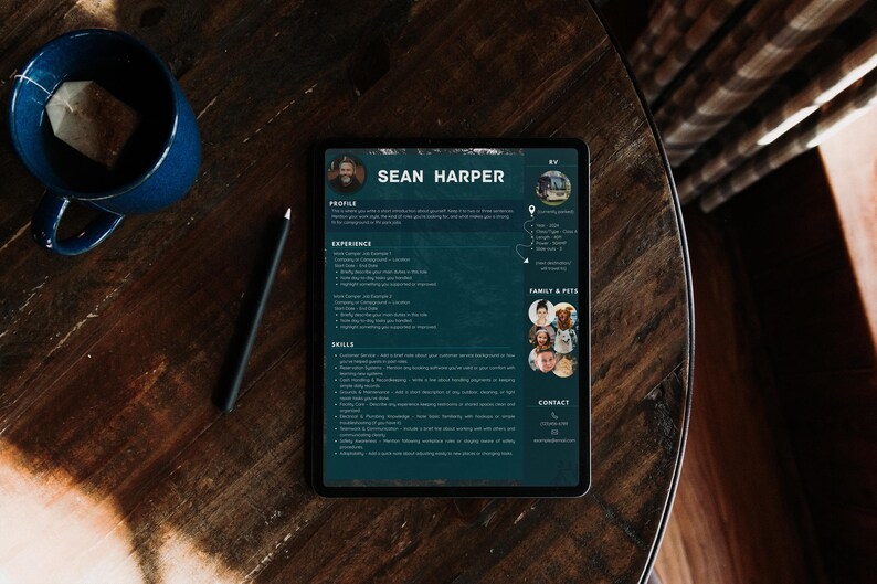Work Camper Job Resume | Canva Template | Resume for Campground, RV ...