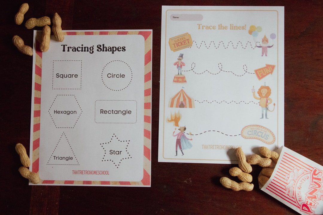 Circus Tracing Shapes and Lines - Etsy