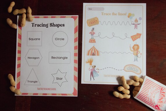 Circus Tracing Shapes and Lines - Etsy