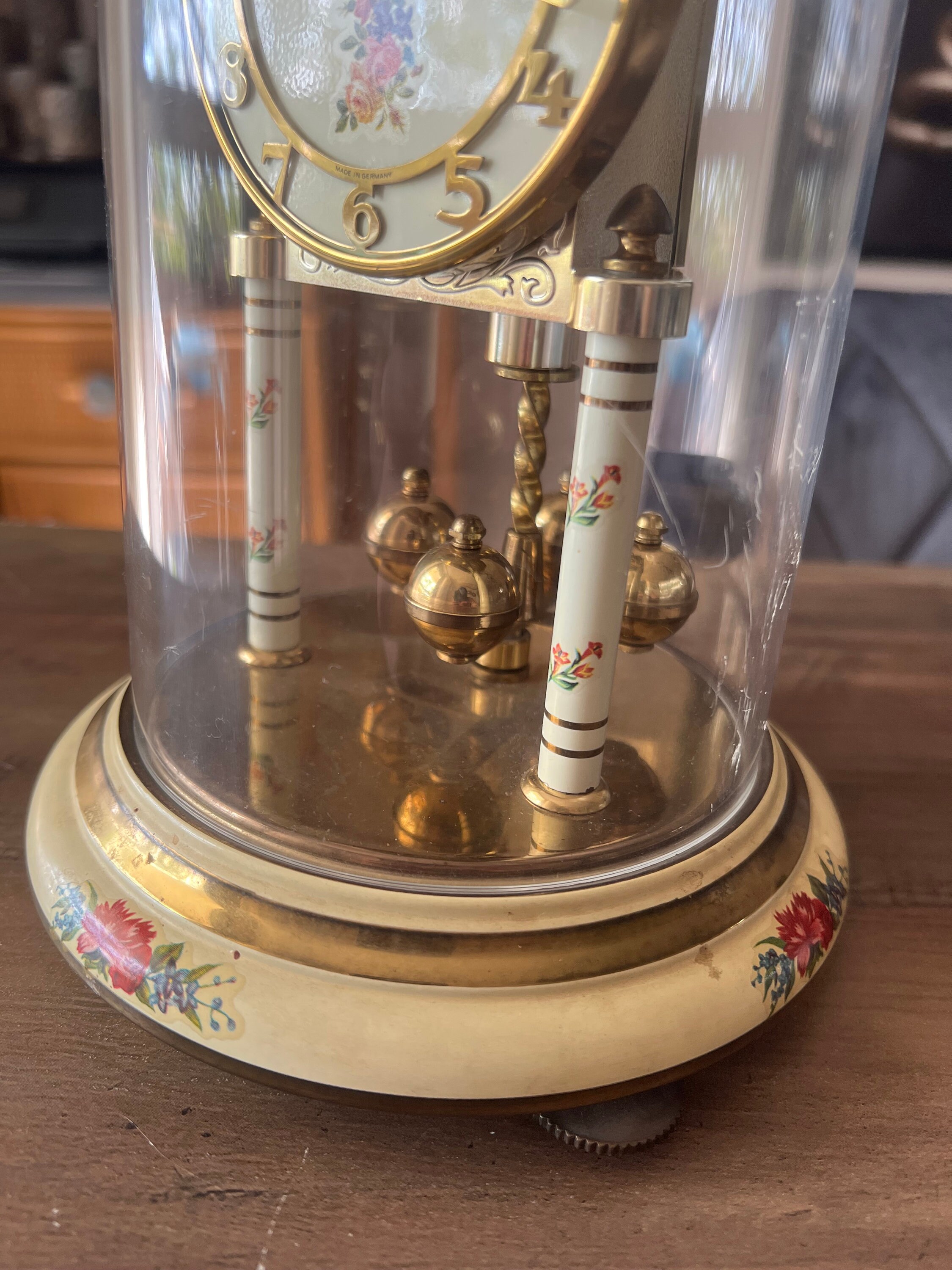 Hermle Table Clock Vintage Glass Dome Antique - Etsy