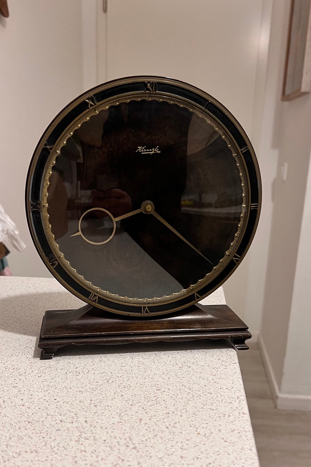 Mechanical KIENZLE Art Déco H. Möller Table Clock Desk Clock 8 Days ...