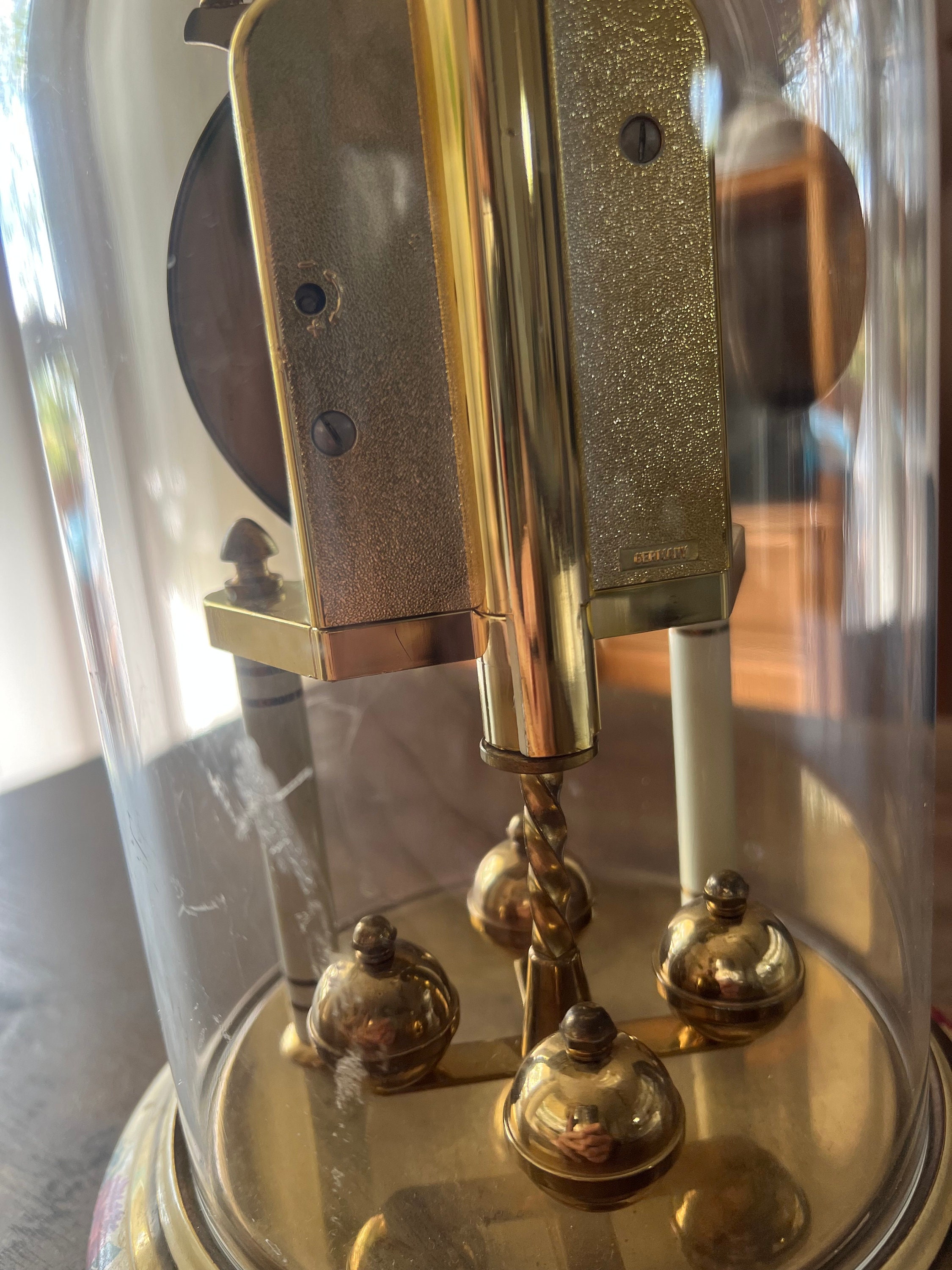 Hermle Table Clock Vintage Glass Dome Antique - Etsy
