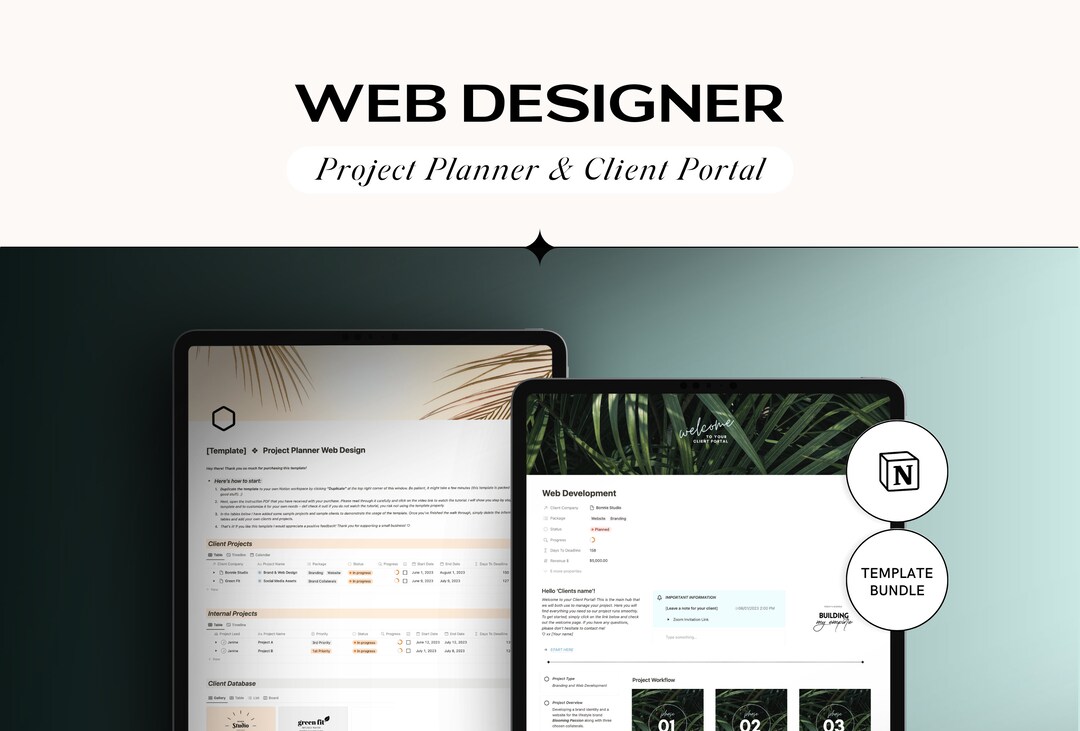Notion Business Template Für Webdesigner & Web-entwickler, Notion ...