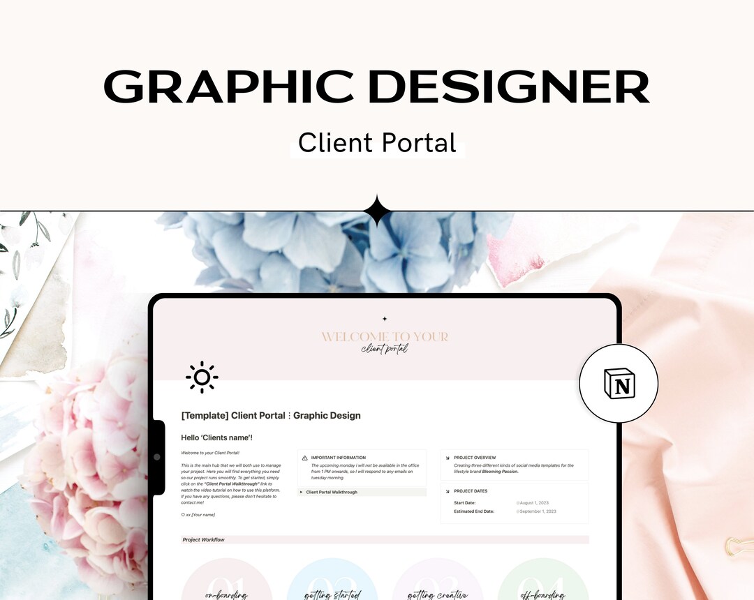 Notion Client Portal for Freelance Graphic Designers Notion - Etsy