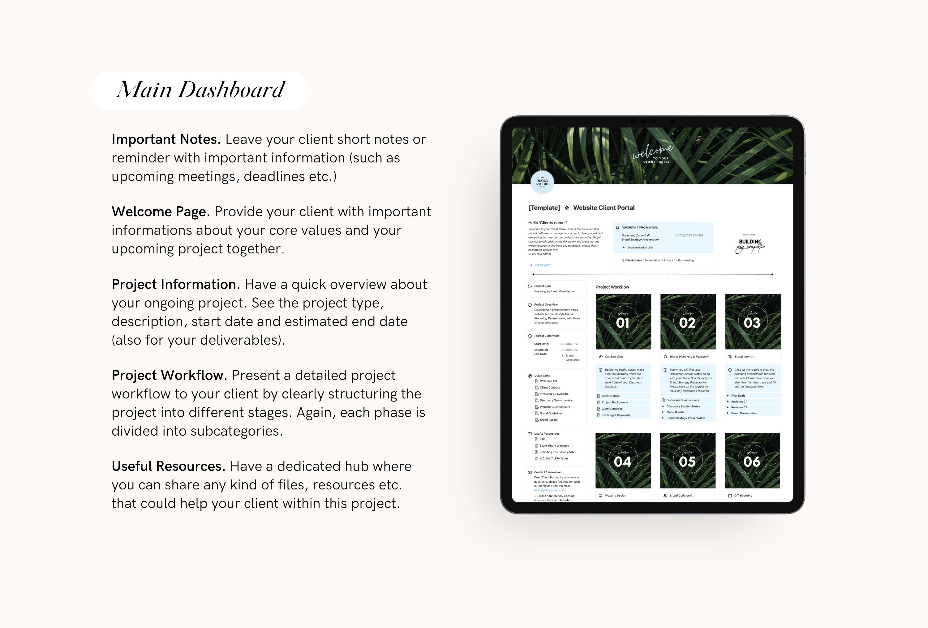 Notion Client Portal for Web Designer & Web Developer, Notion Template Business, Notion Client ...