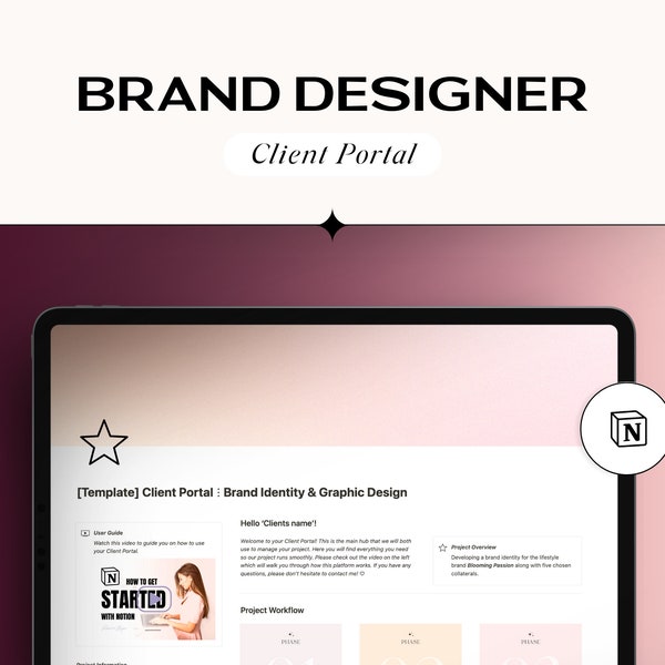Notion Template Client Portal Design - Etsy