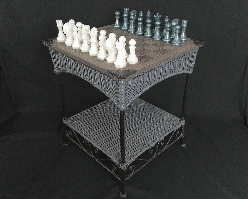Chess Table With Full Resin Chess Set - Etsy