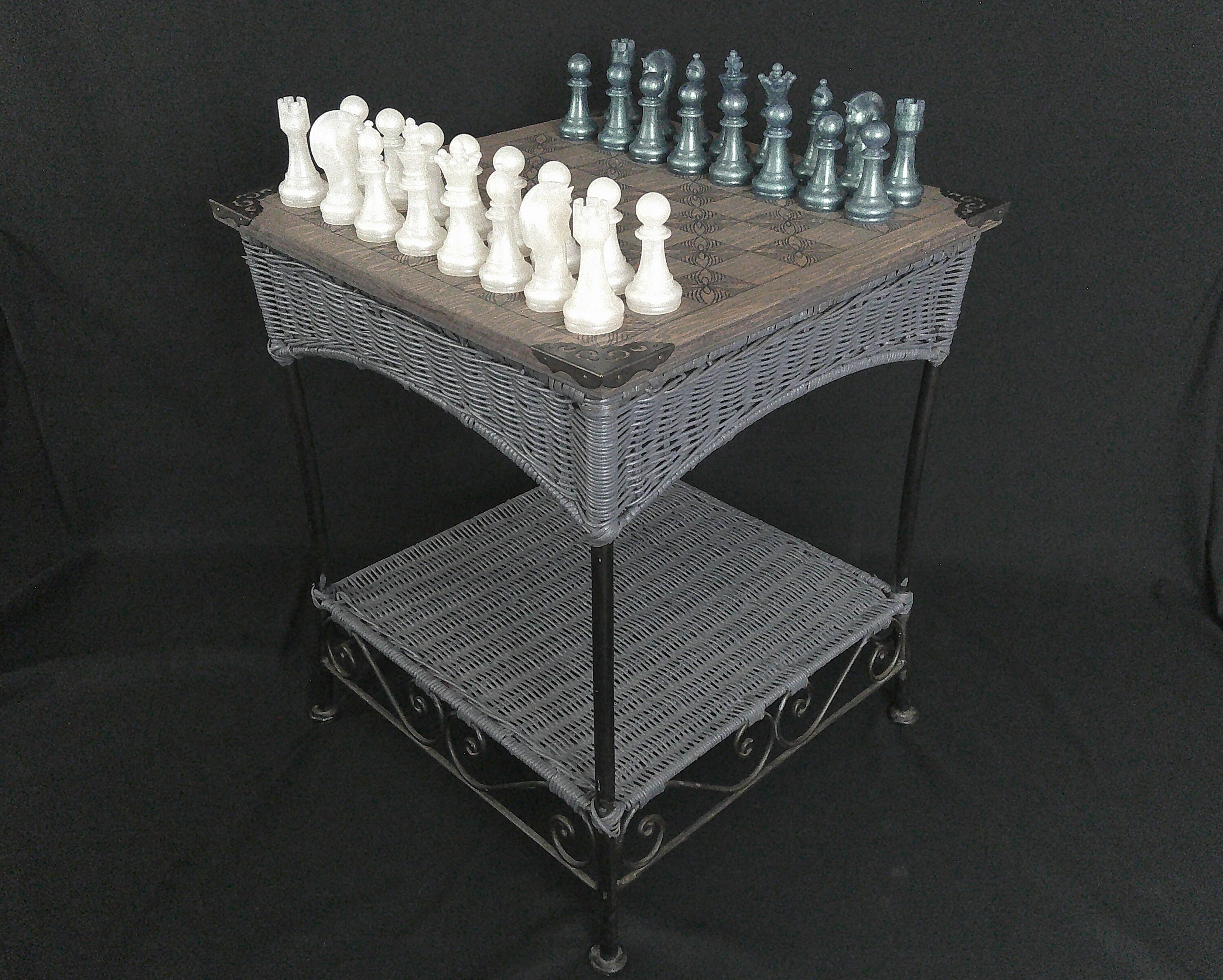 Chess Table With Full Resin Chess Set - Etsy