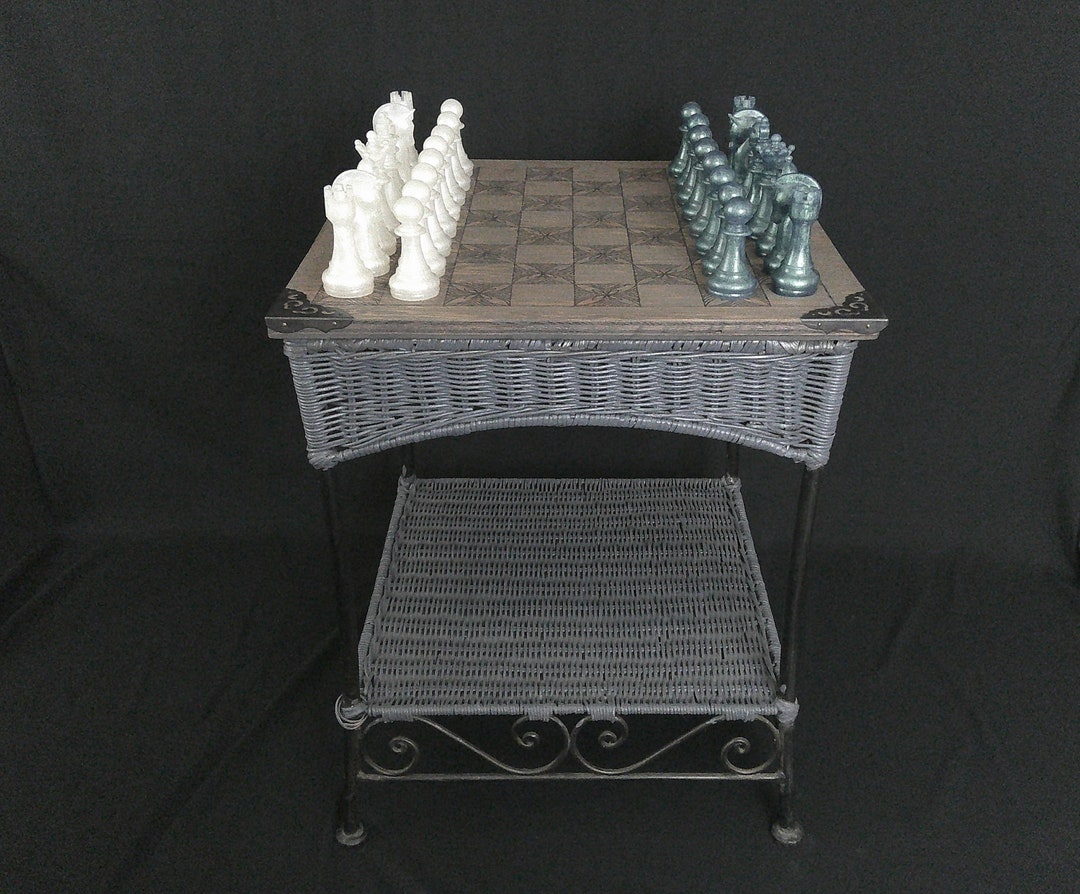 Chess Table With Full Resin Chess Set - Etsy