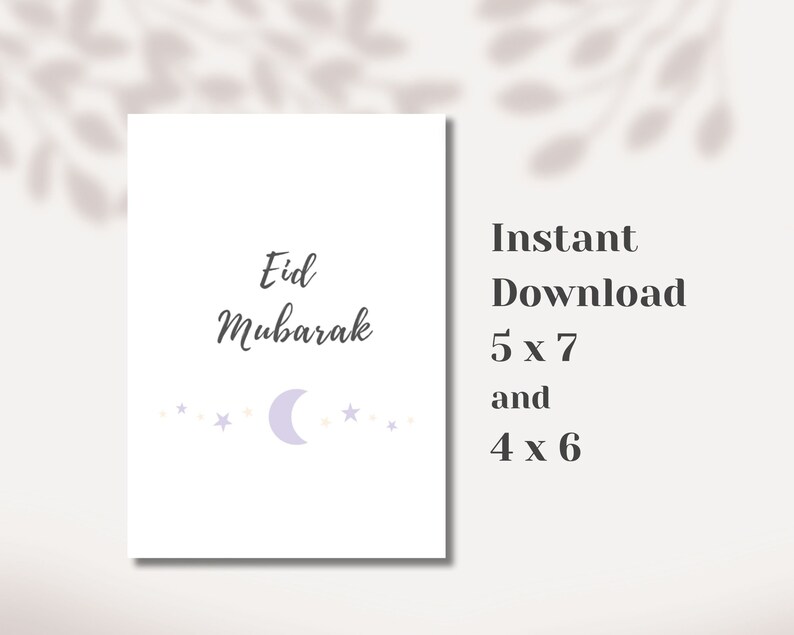 Eid Mubarak Cards: Islamic Greeting Cards, Set of 6 (digital Download ...