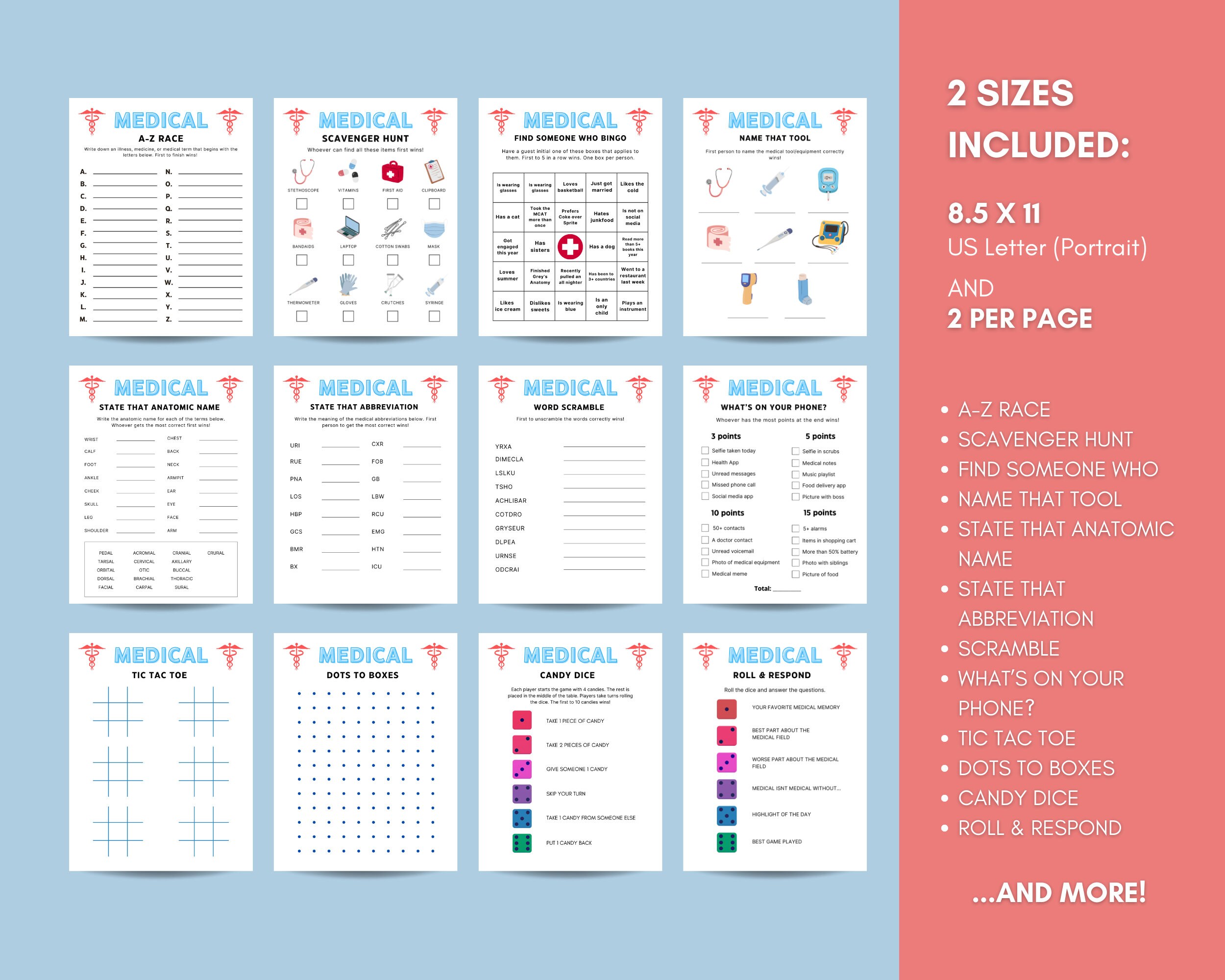 Medical Games Bundle: 20 Printable Doctor Nurse Activities (PDF) - Etsy