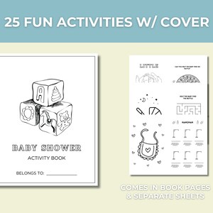 Baby Shower Kids Activity Book Printable, Baby Shower Games for ...