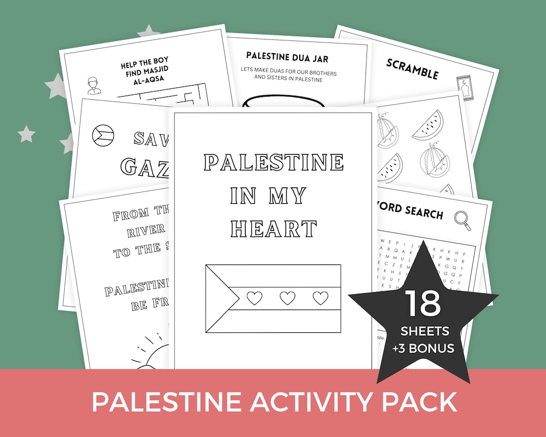 Palestine Activity Pack: Coloring & Learning Worksheets (digital ...