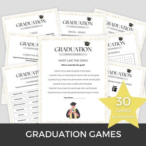 Graduation Party Games Printable, Class of 2024 Seniors Games and ...