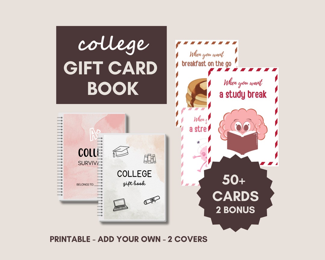 College Gift Card Book Printable, College Care Package, High School ...