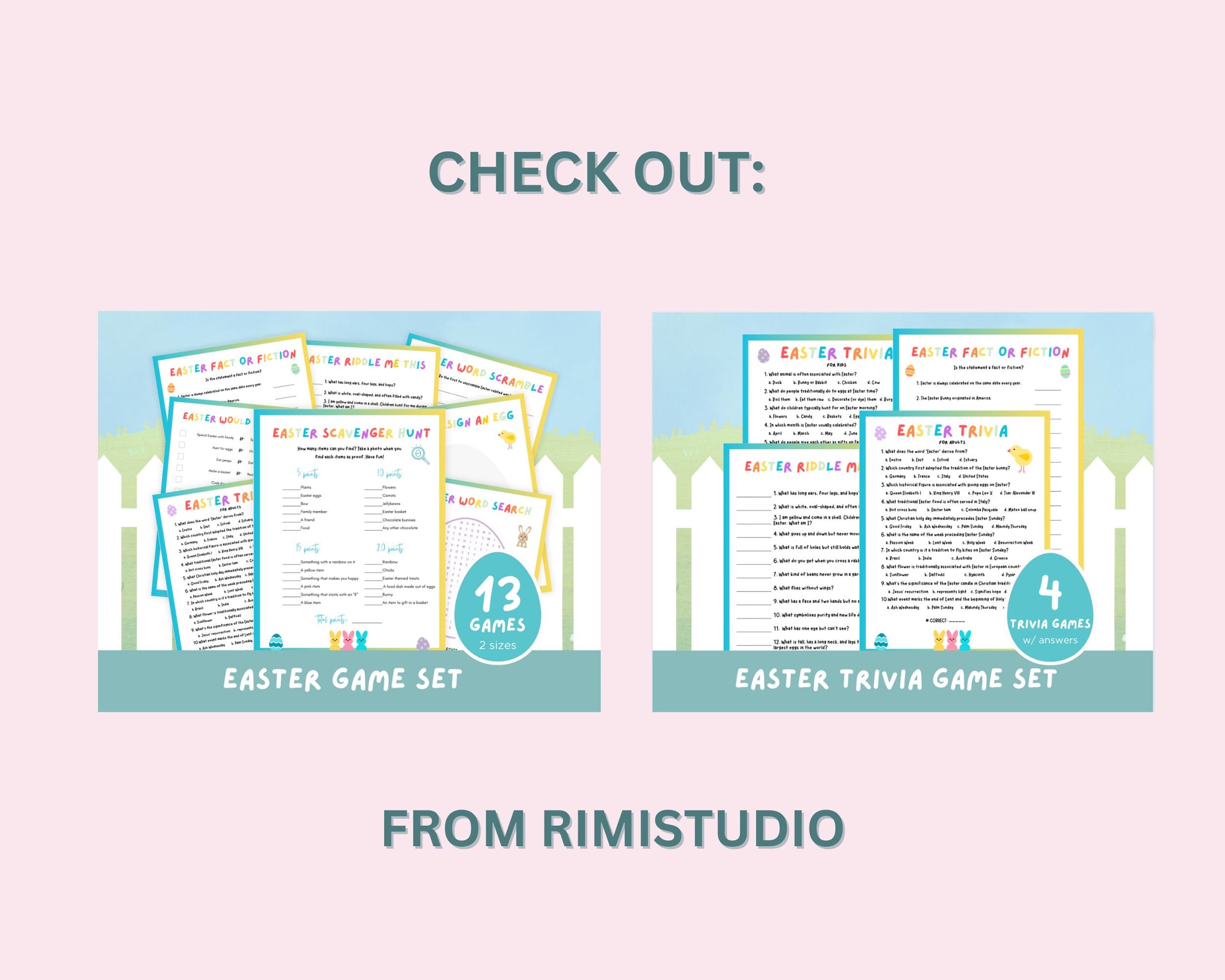 Easter Trivia Game for Kids Printable Easter Story, Sunday School Game ...