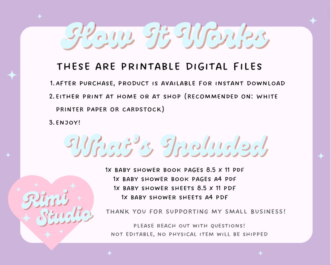 Baby Shower Kids Activity Book Printable, Baby Shower Games for ...