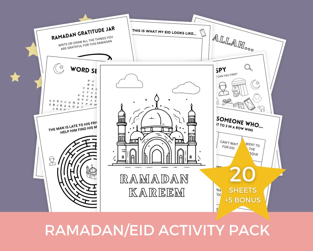 Ramadan Printable Activity Pack, Eid Activities, Ramadan Eid Coloring ...
