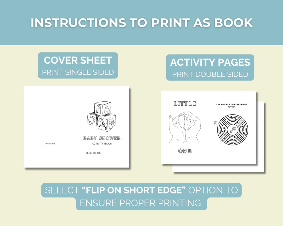 Baby Shower Kids Activity Book Printable, Baby Shower Games for ...