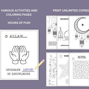Islamic Kids Activity Book: Coloring Pages, Games (digital Download) - Etsy