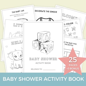 Baby Shower Kids Activity Book Printable, Baby Shower Games for ...