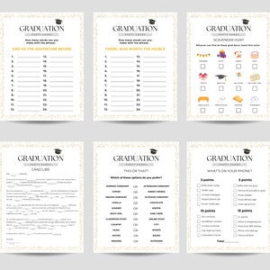 Graduation Party Games Printable, Class of 2024 Seniors Games and ...