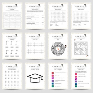 Graduation Party Games Printable, Class of 2024 Seniors Games and ...