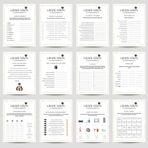 Graduation Party Games Printable, Class of 2024 Seniors Games and ...